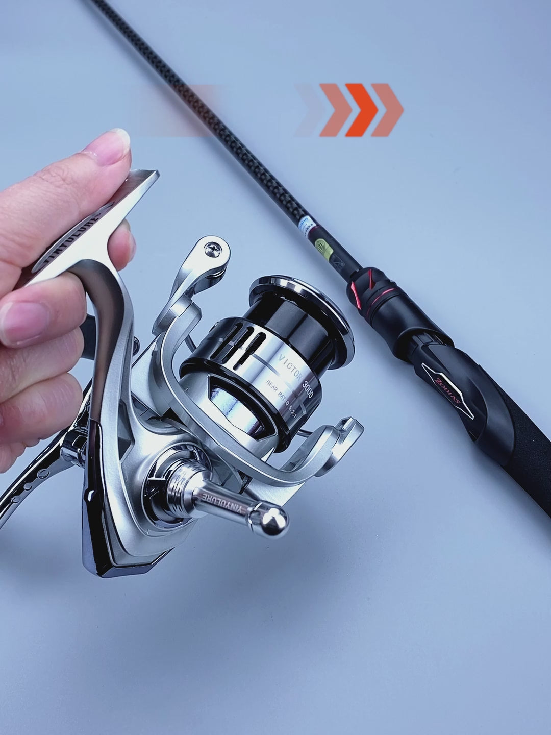 VICTOR metal double handle no gap fishing reel spinning reel cast ...